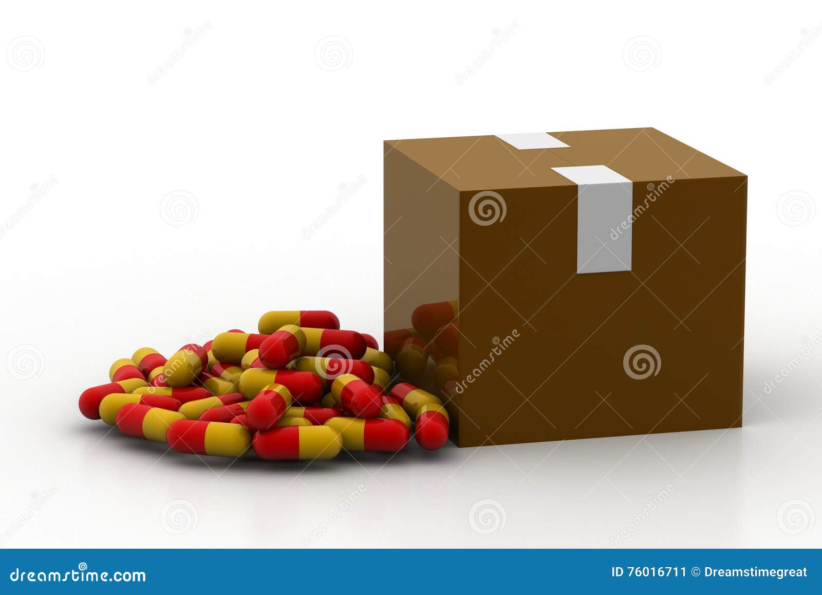 Capsule with cardboard box stock illustration. Illustration of headache ...