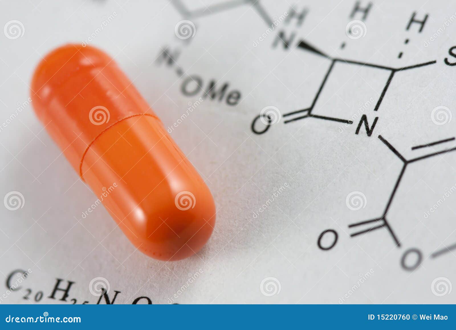 A Capsule and Chemical Formula Stock Photo - Image of glyptic ...