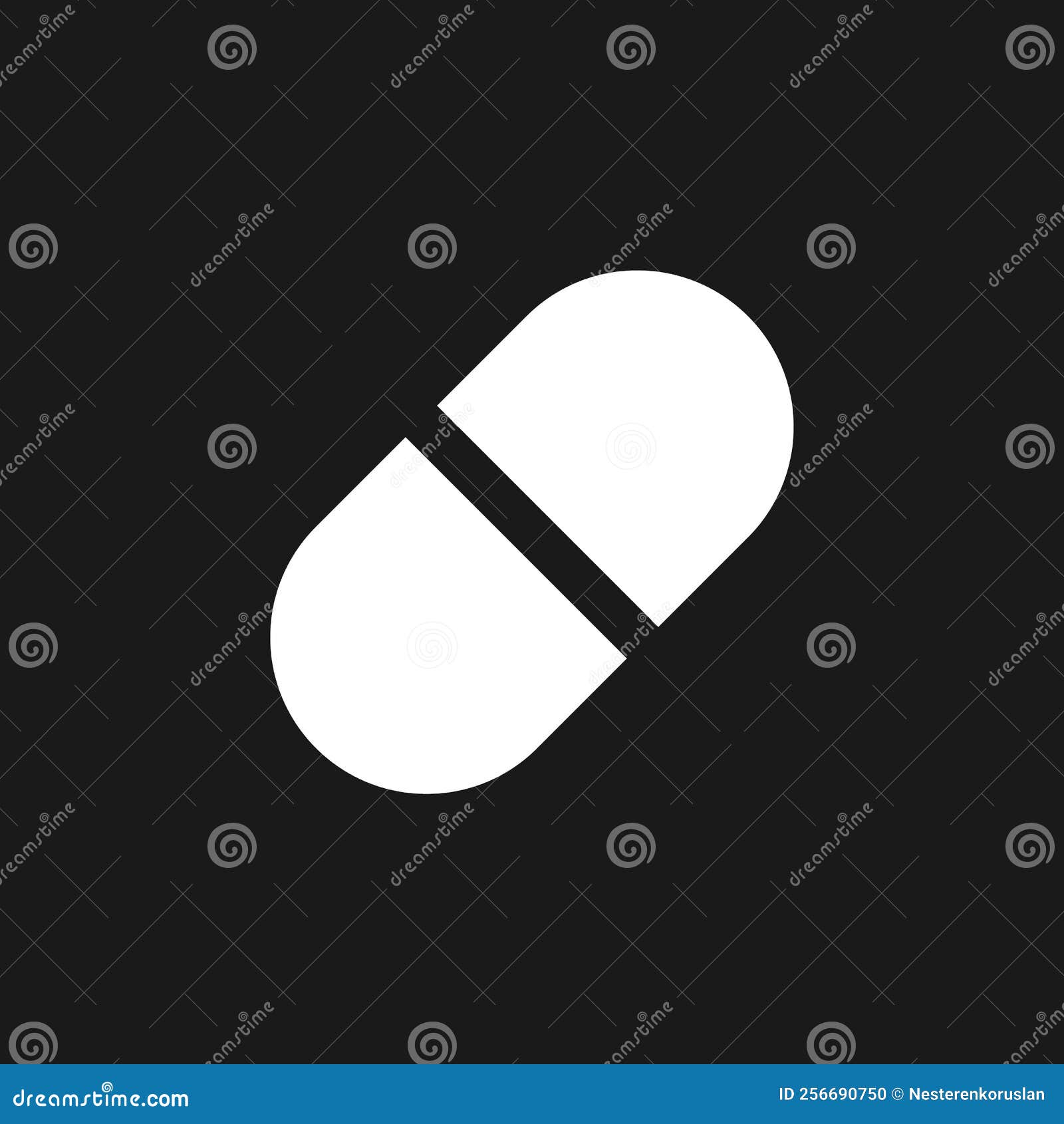 Capsule Dark Mode Glyph Ui Icon Stock Vector - Illustration of mode ...