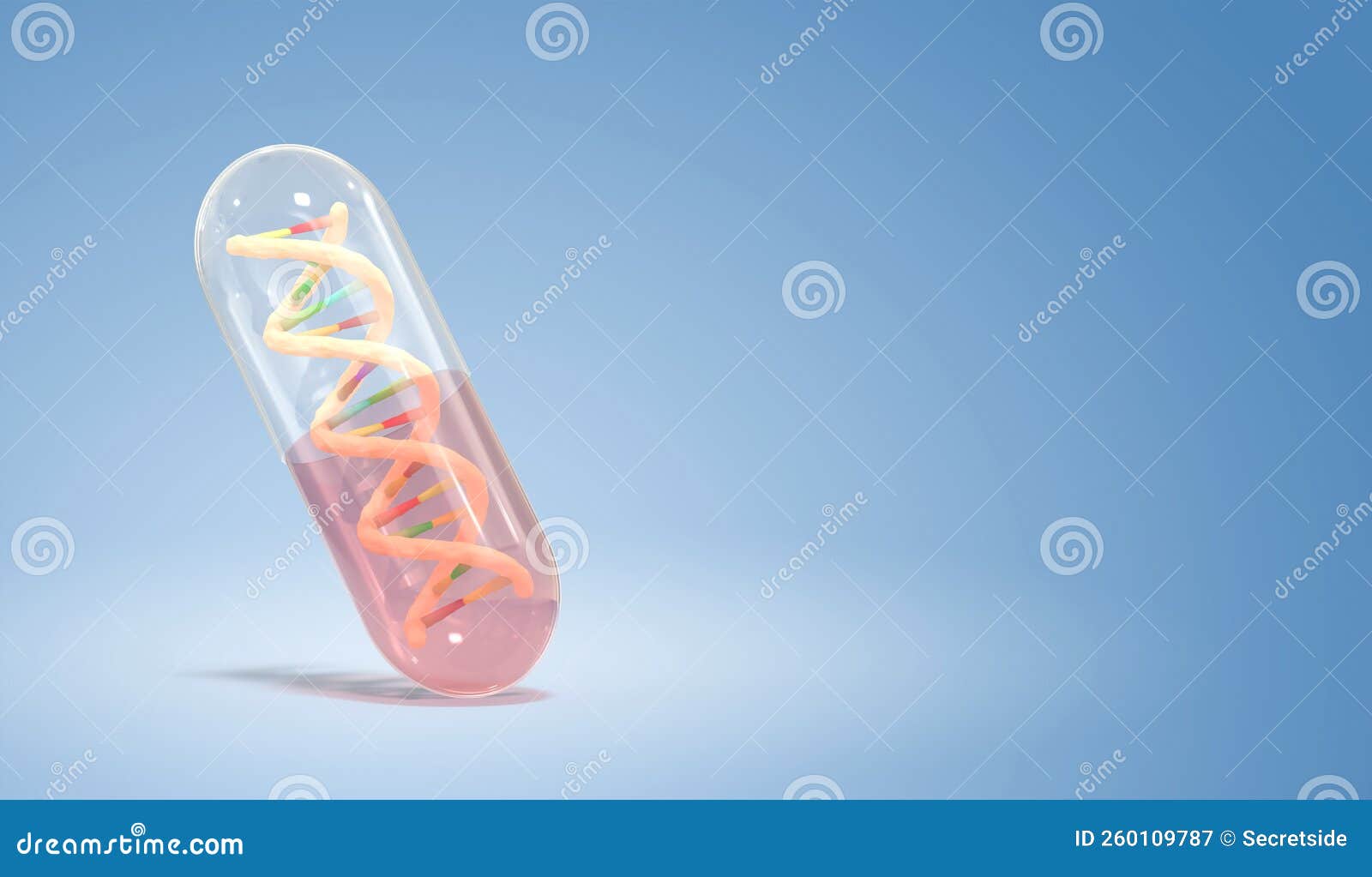 Capsule with DNA Double Helix Inside Stock Illustration - Illustration ...
