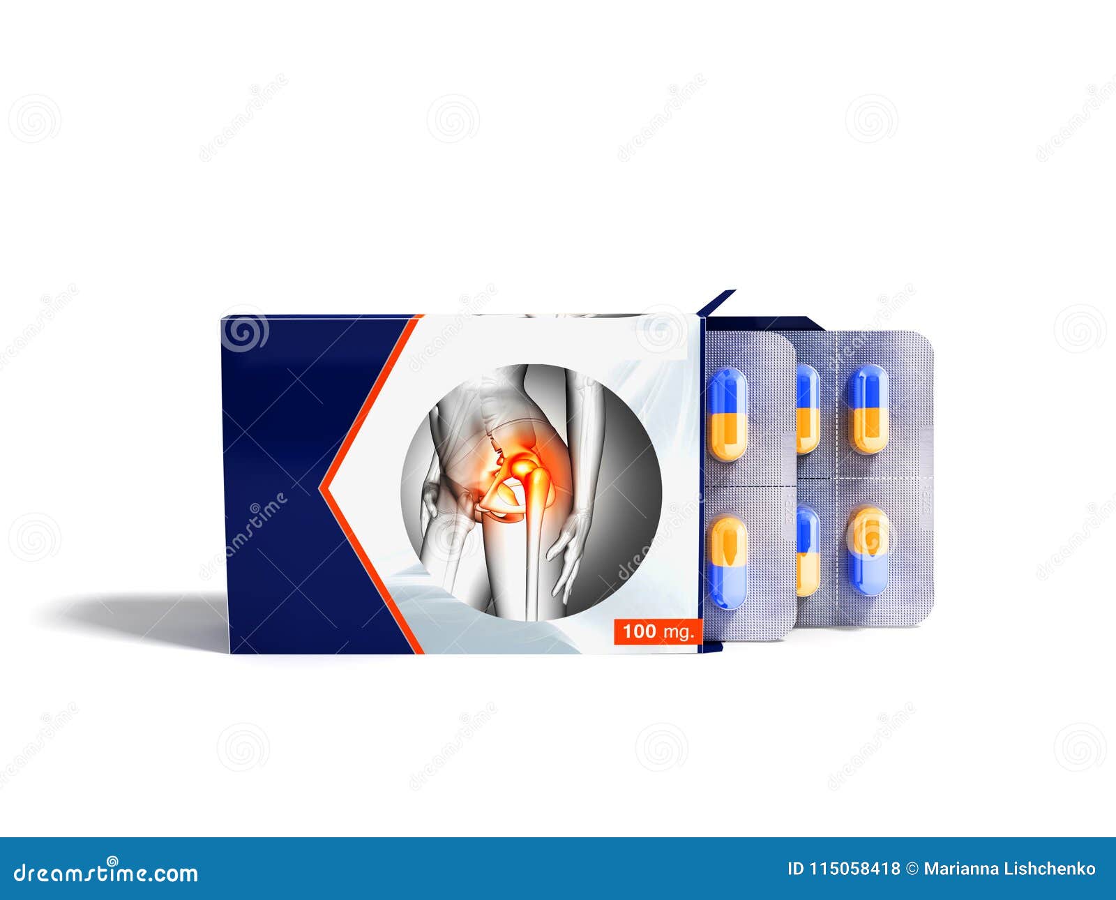 Tablets in a Package Two Plates with Capsules from Joint Pains Blue 3d ...