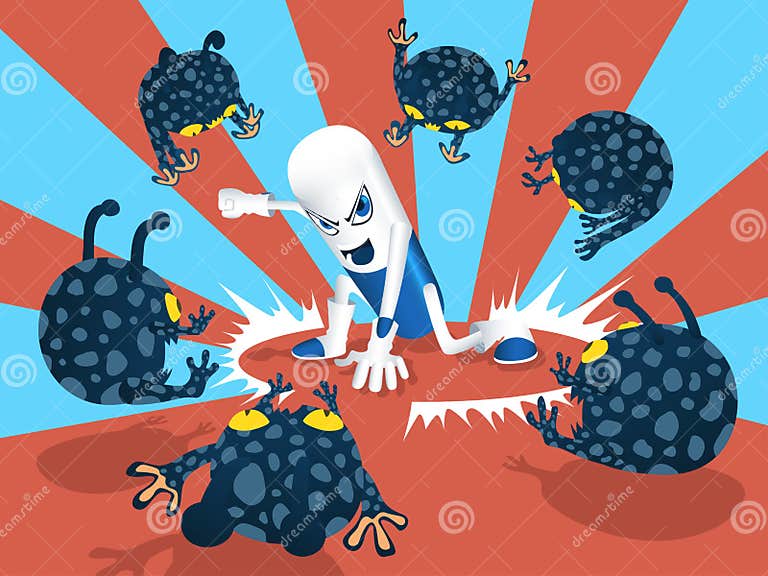 Capsule fighter stock vector. Illustration of sick, fighting - 55656557