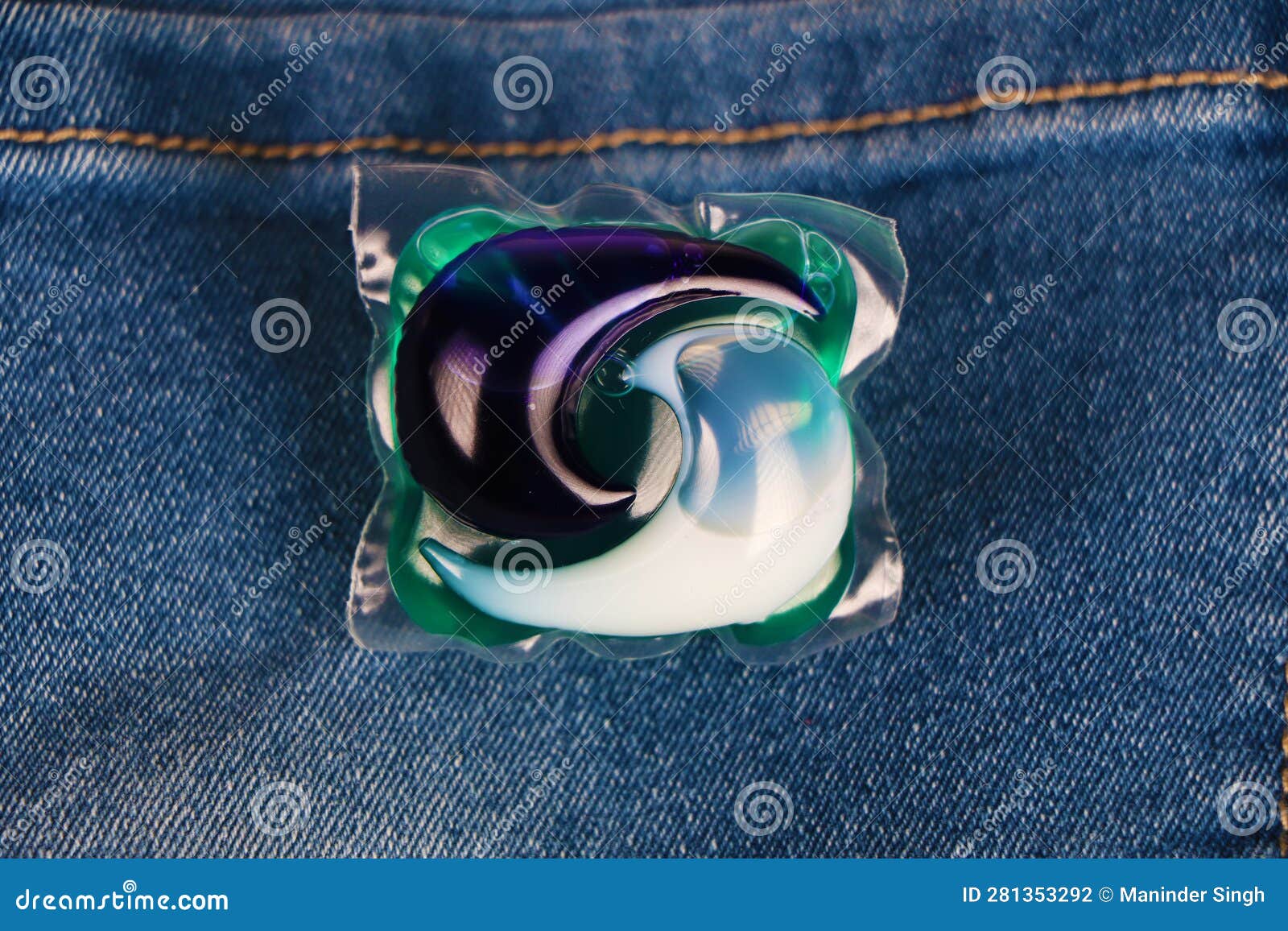 Capsule Gel for Washing Jeans Stack. Stock Photo - Image of purple ...