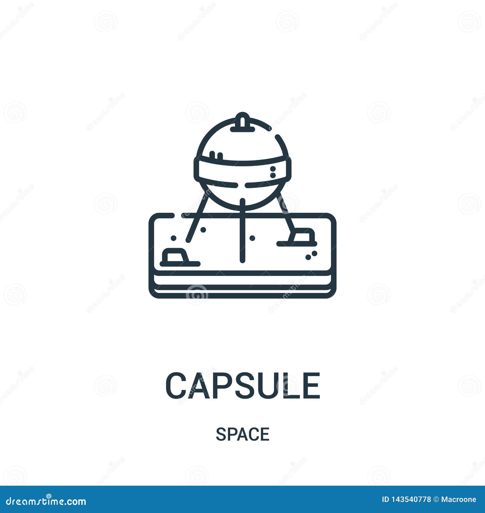 Capsule Icon Vector from Space Collection. Thin Line Capsule Outline ...
