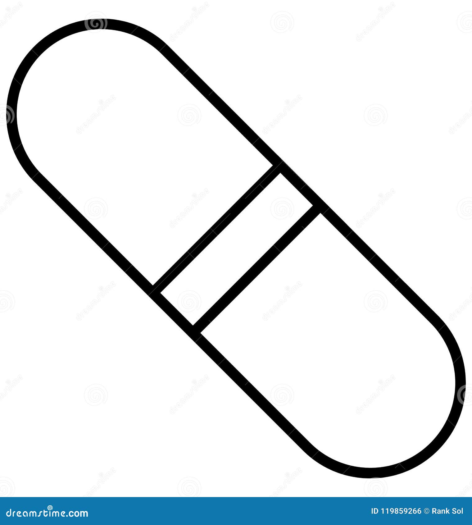 Capsule Line Isolated Vector Icon Fully Stock Vector - Illustration of ...