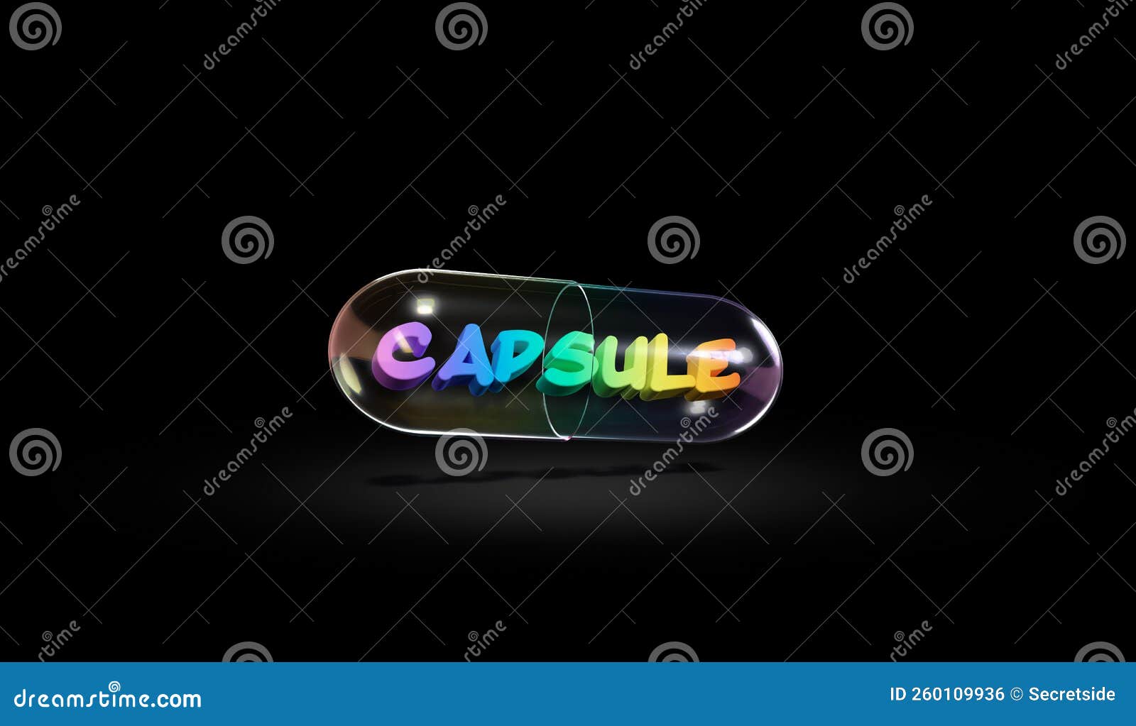Capsule Logo on Black Background for Blog or Short Show Stock ...