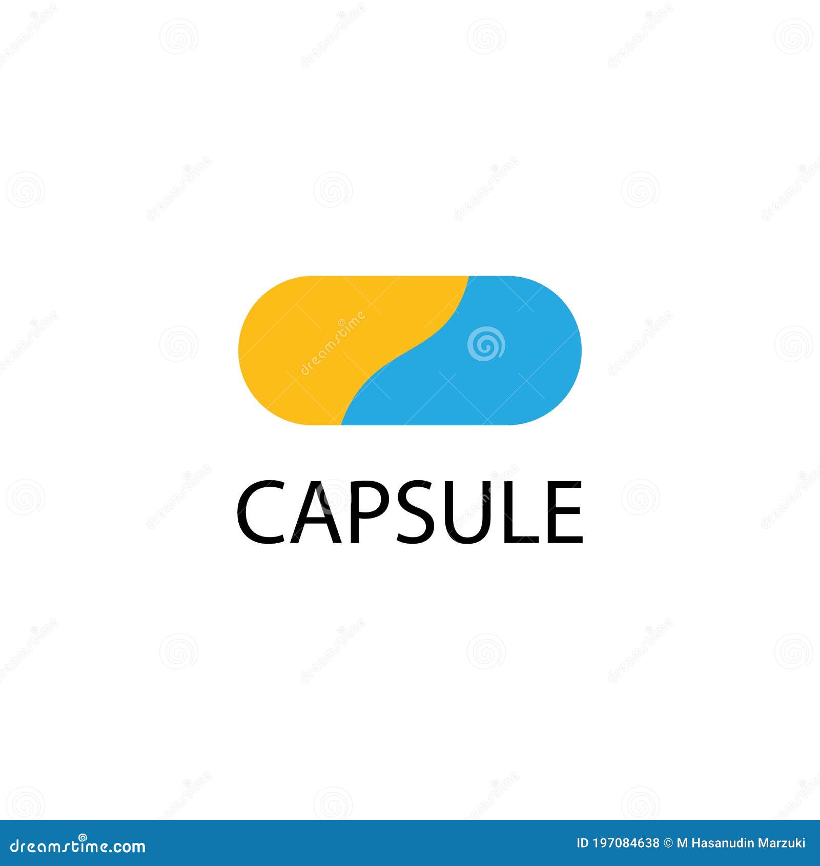 Capsule logo icon stock vector. Illustration of medicine - 197084638