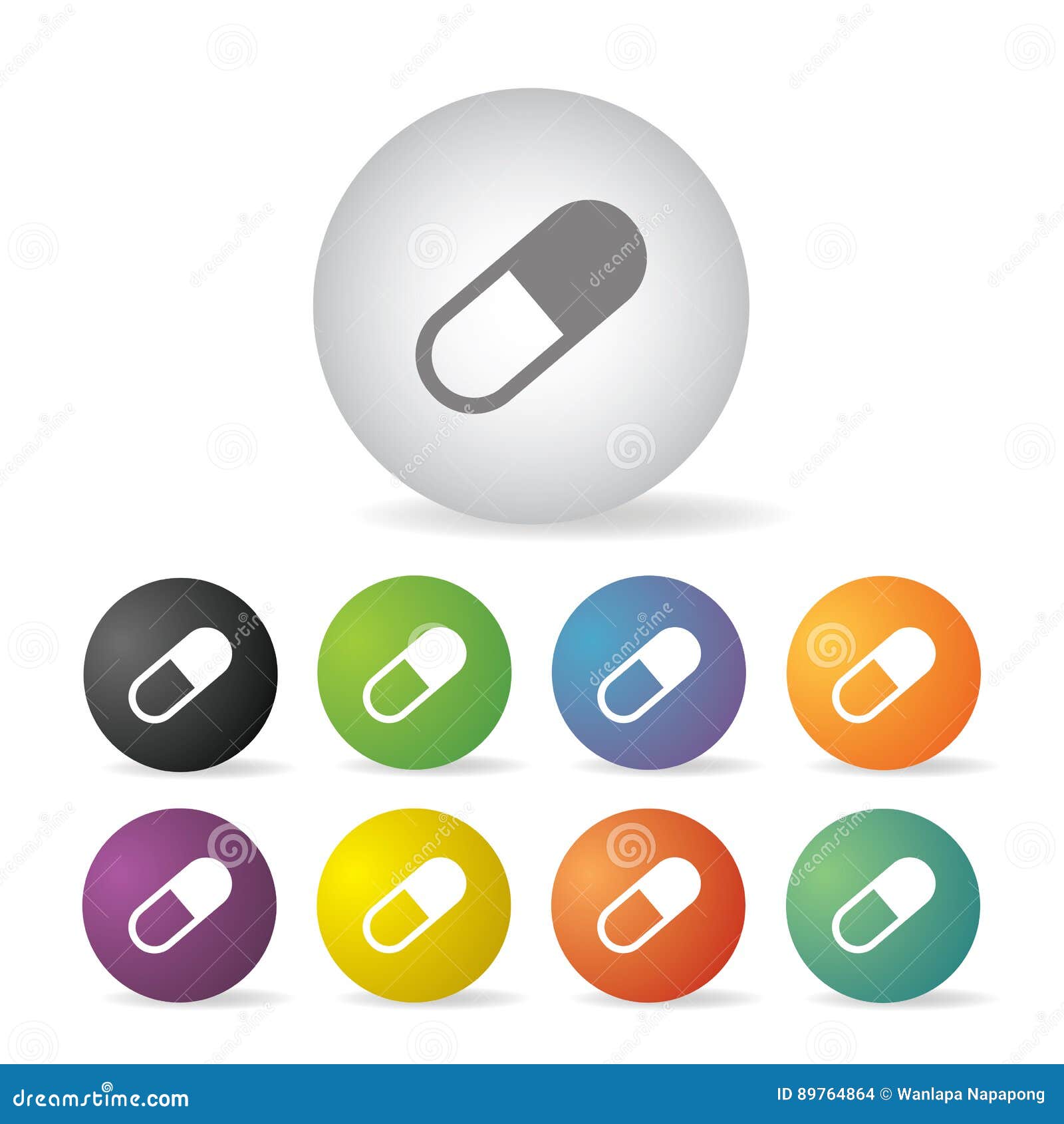 Capsule Medicine Button Set Stock Vector - Illustration of medical ...
