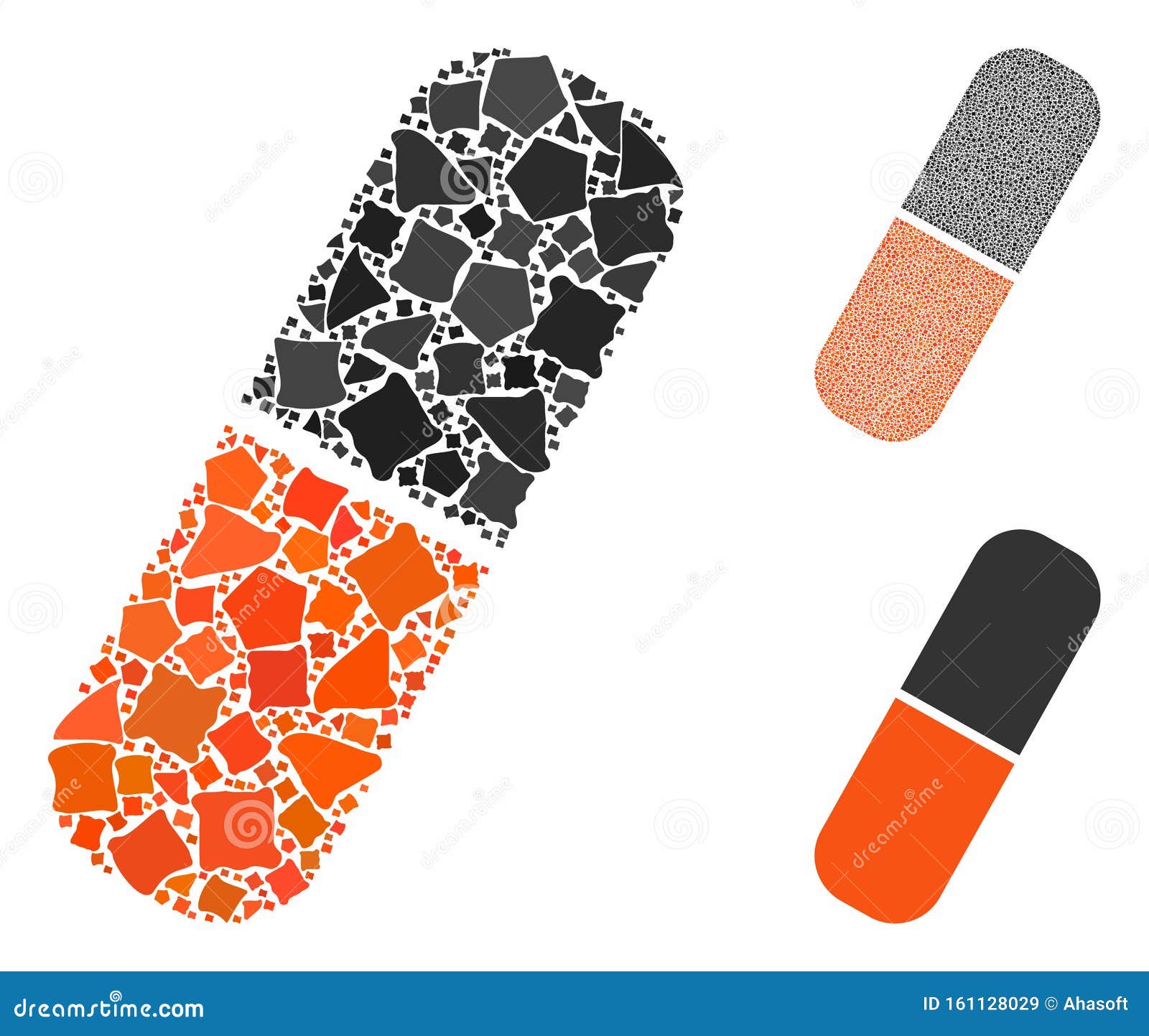 Capsule Mosaic Icon of Unequal Elements Stock Vector - Illustration of ...