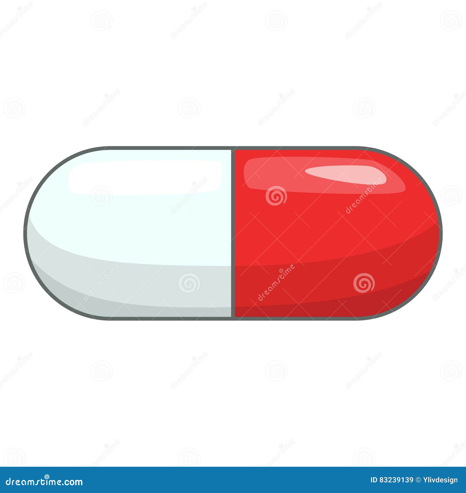 Capsule Pill Icon, Cartoon Style Stock Vector - Illustration of ...