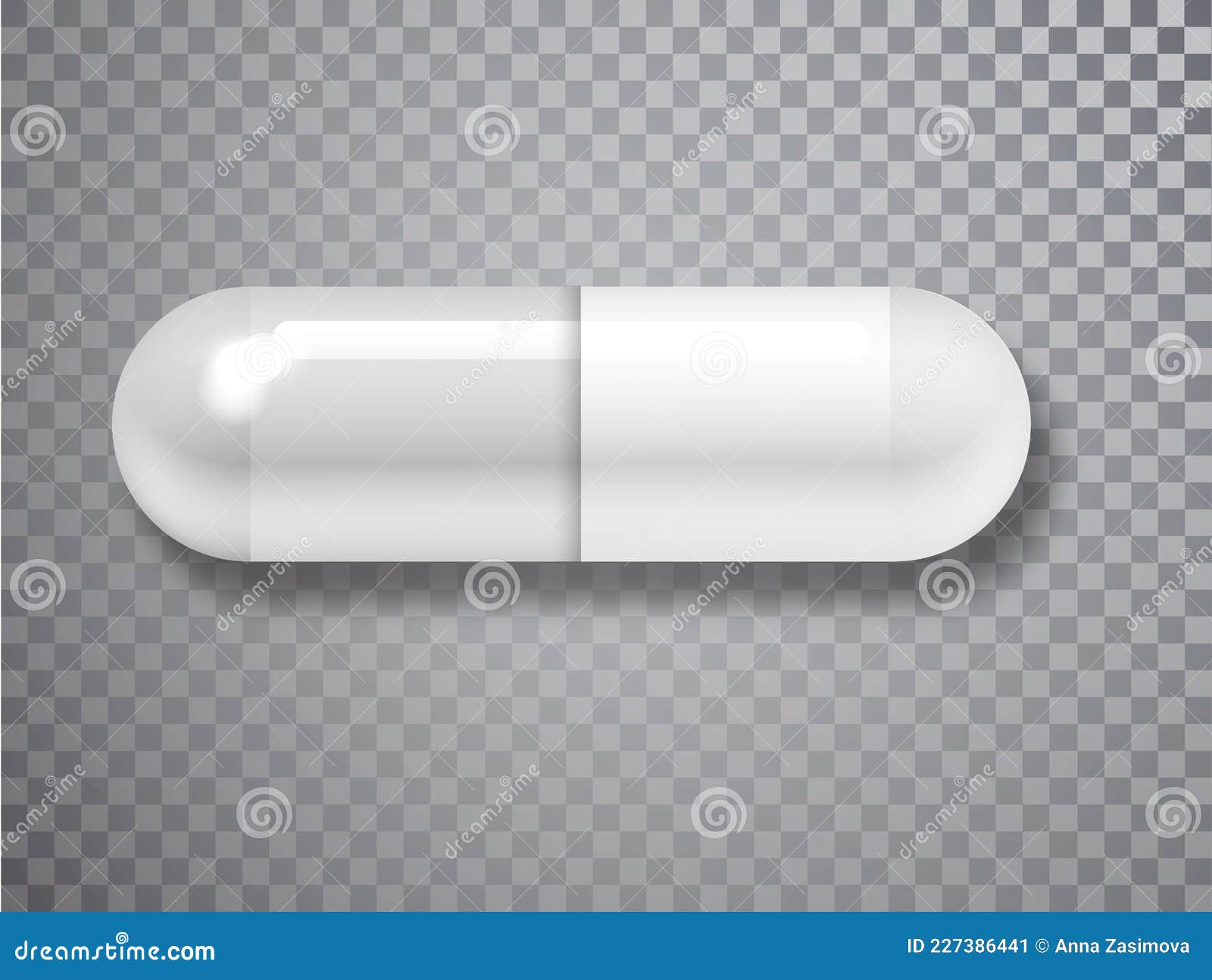 Capsule Pill with Shadow Isolated on Transparent Background. Vector ...