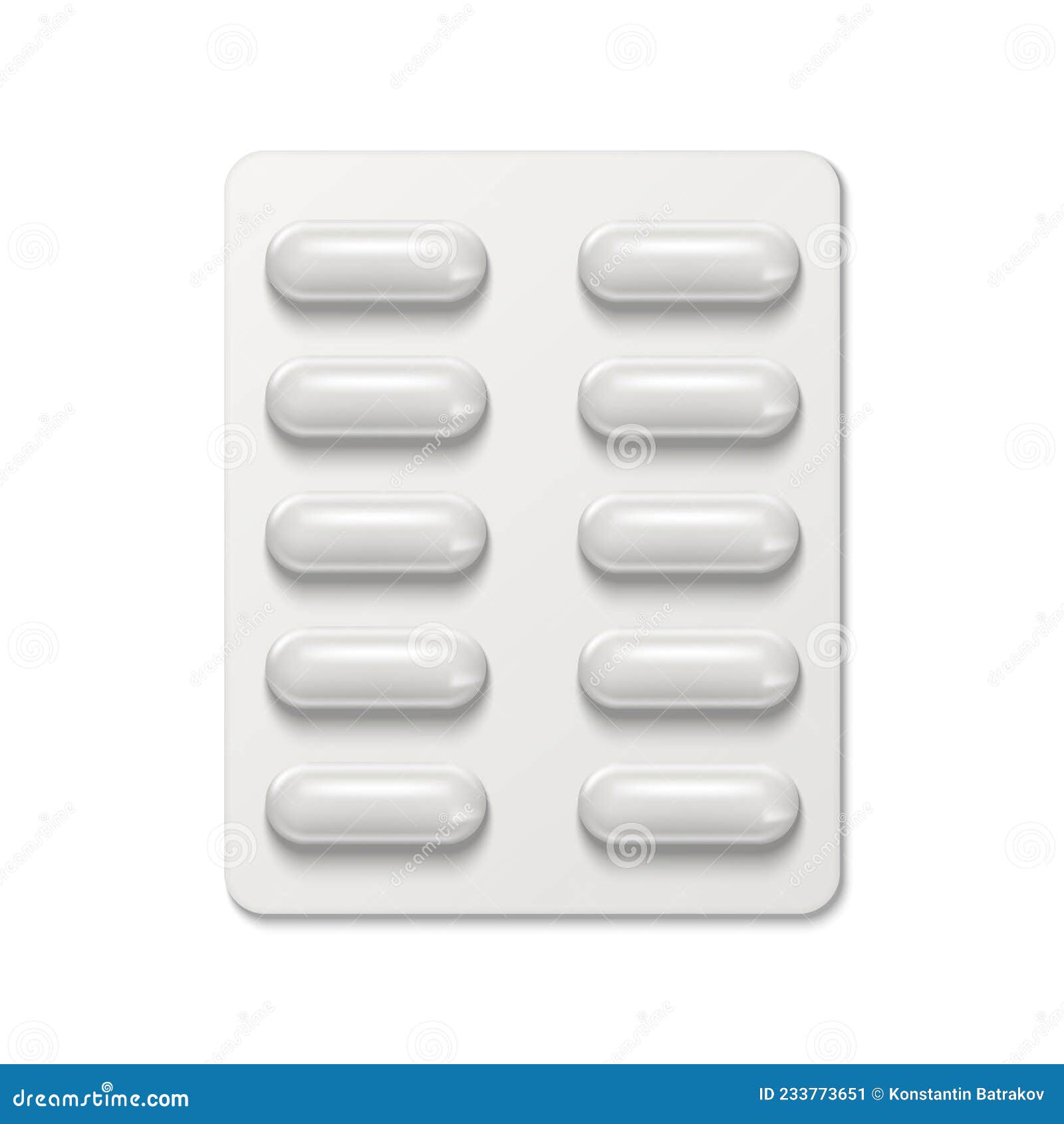 Capsule Pills in Blister Pack. Twelve Tablets in an Opaque Package ...