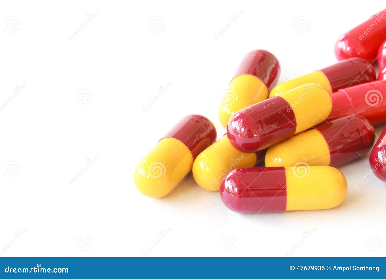 Capsule Pills Red And Yellow Stock Photo - Image: 47679935
