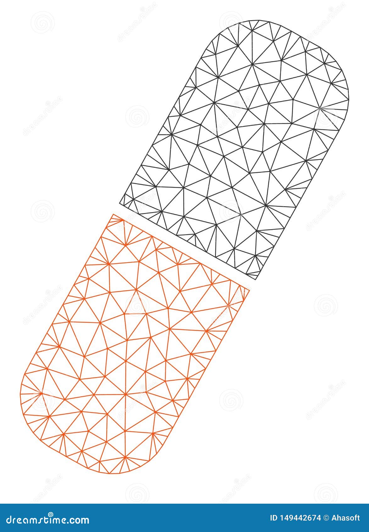 Capsule Polygonal Frame Vector Mesh Illustration Stock Vector ...