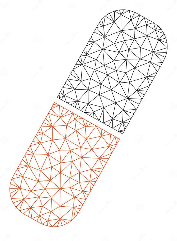 Capsule Polygonal Frame Vector Mesh Illustration Stock Vector ...