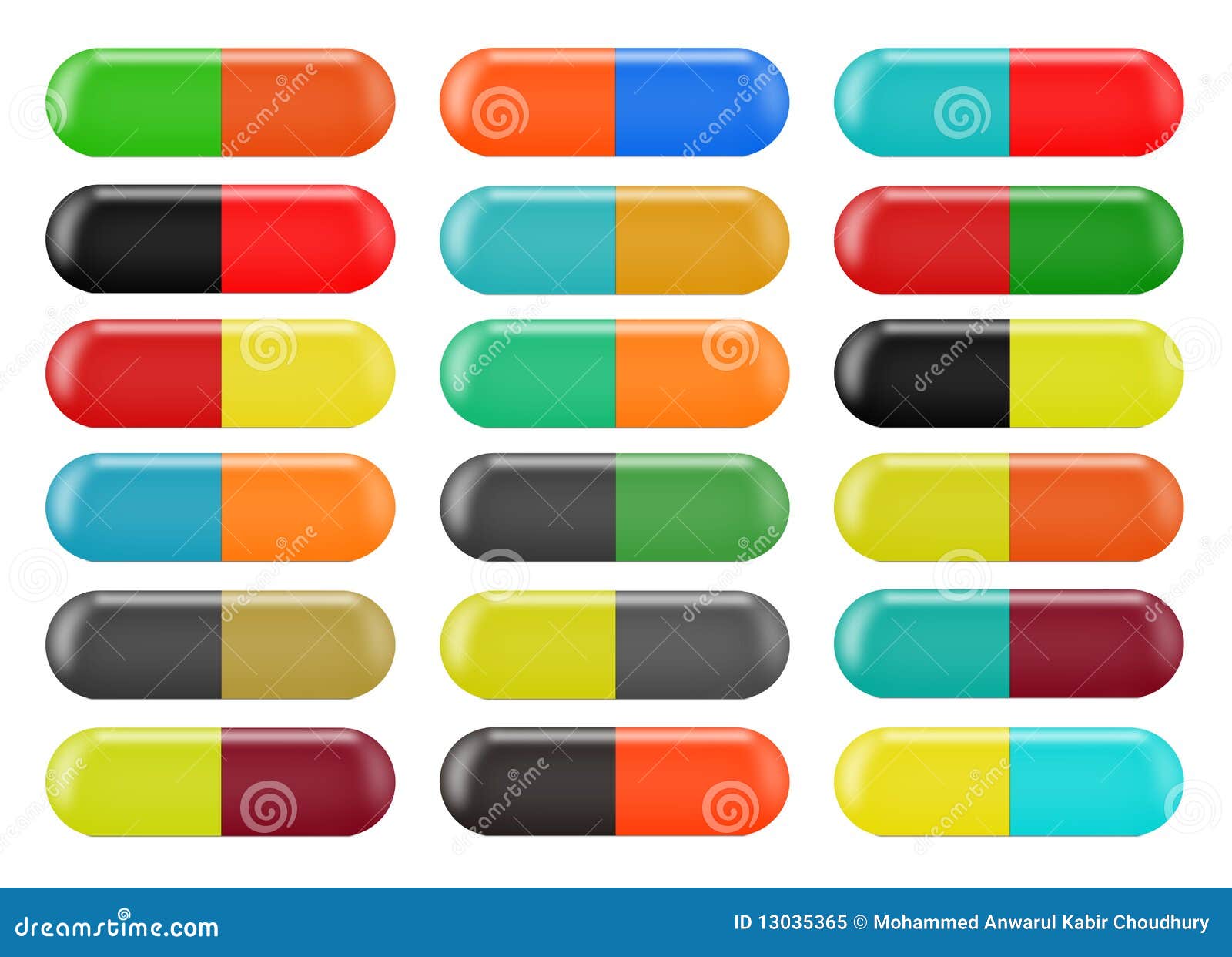Capsule set stock illustration. Illustration of medicine - 13035365