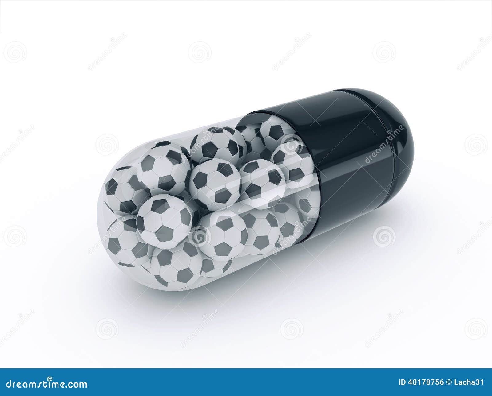 Capsule with soccer balls stock illustration. Illustration of black ...