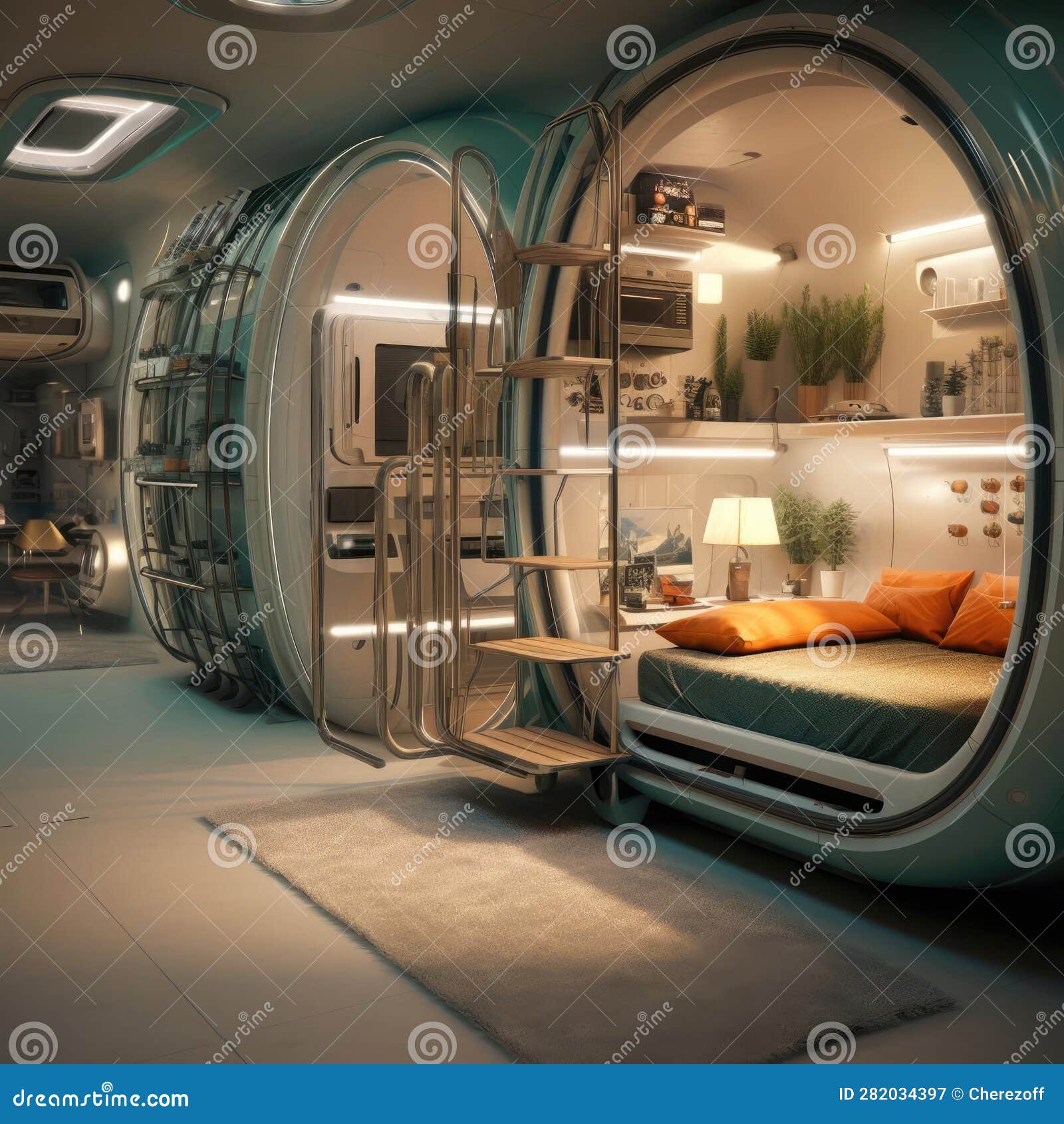 Capsule Type Apartment, High Technology Stock Illustration ...