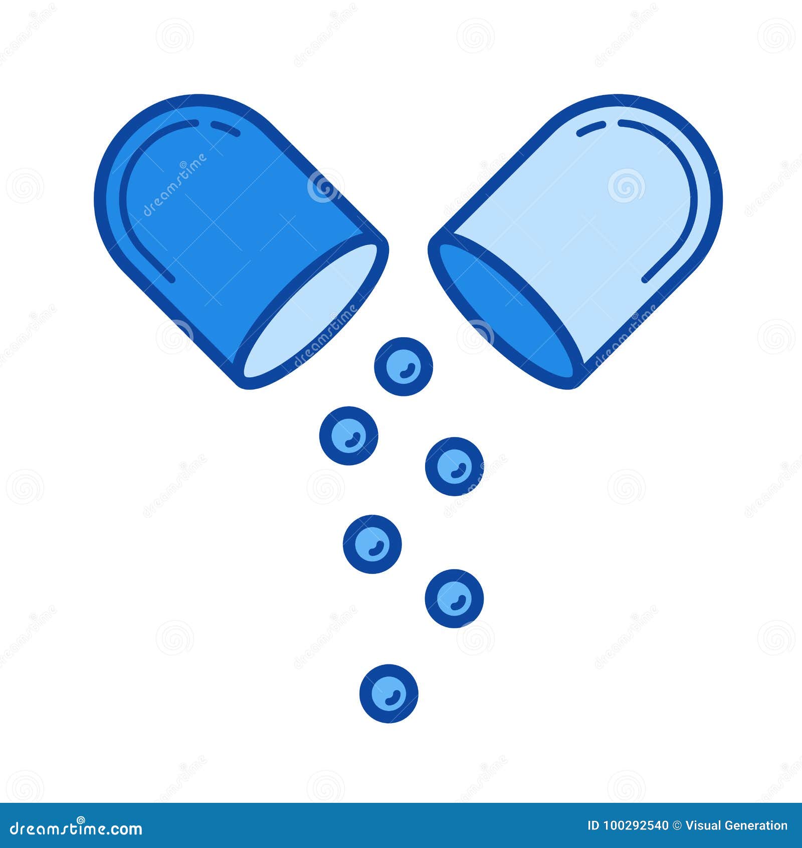 Capsule line icon. stock vector. Illustration of healthy - 100292540