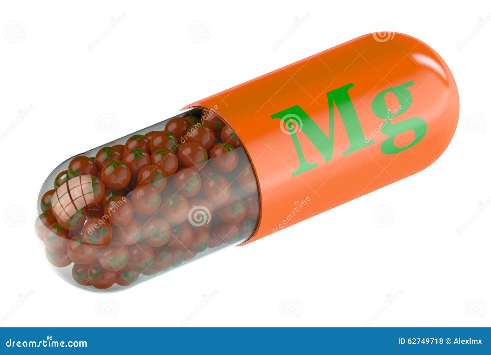 Capsule with Vitamin Magnesium Mg Stock Illustration - Illustration of ...