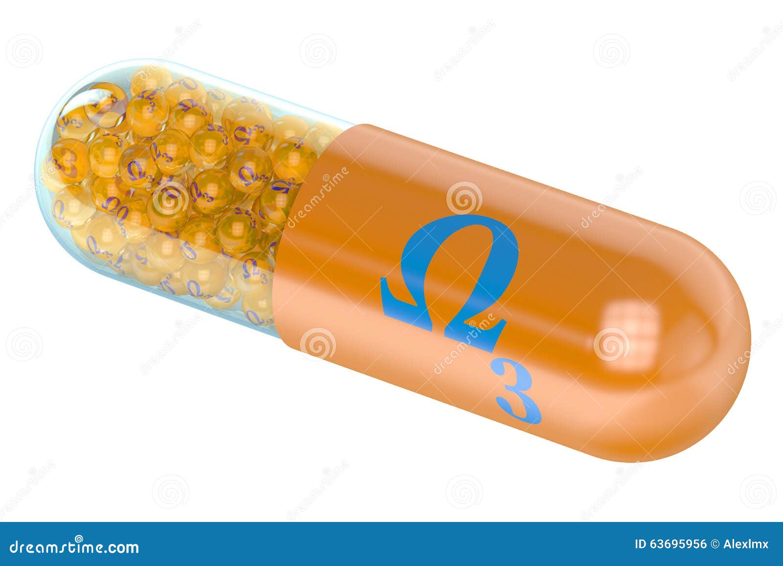 Capsule with Vitamin Omega 3 Stock Illustration - Illustration of ...
