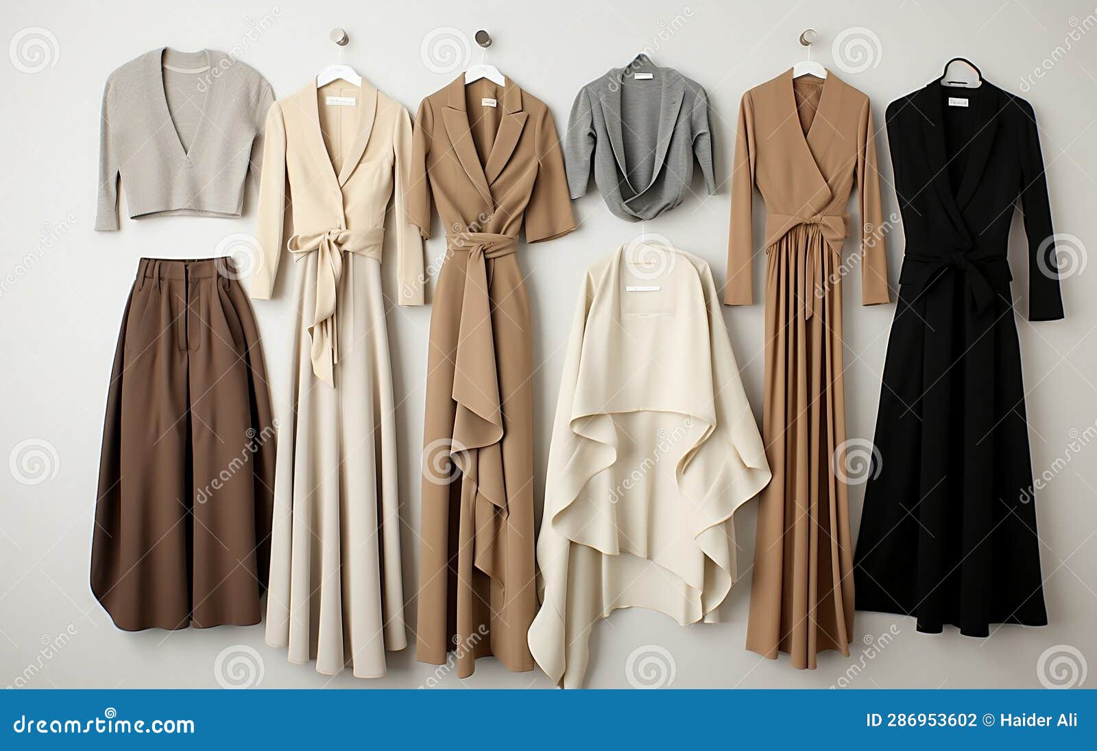 Capsule Wardrobe Fashion Collection. Generative AI Stock Illustration ...