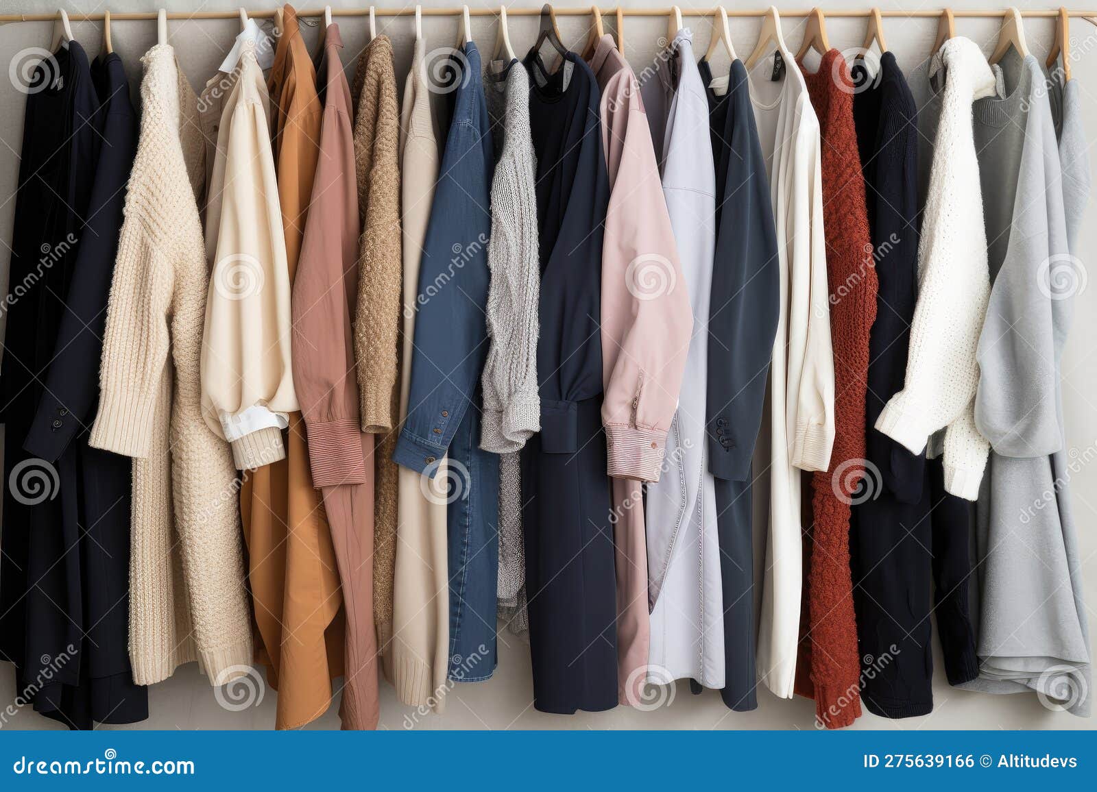 Capsule Wardrobe Overflowing with Mix-and-match Pieces Stock ...