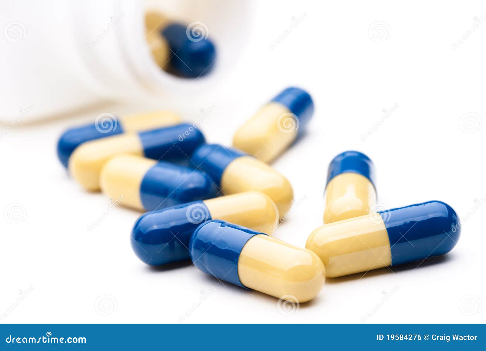 Capsules photo stock. Image du blanc, antidépresseur - 19584276