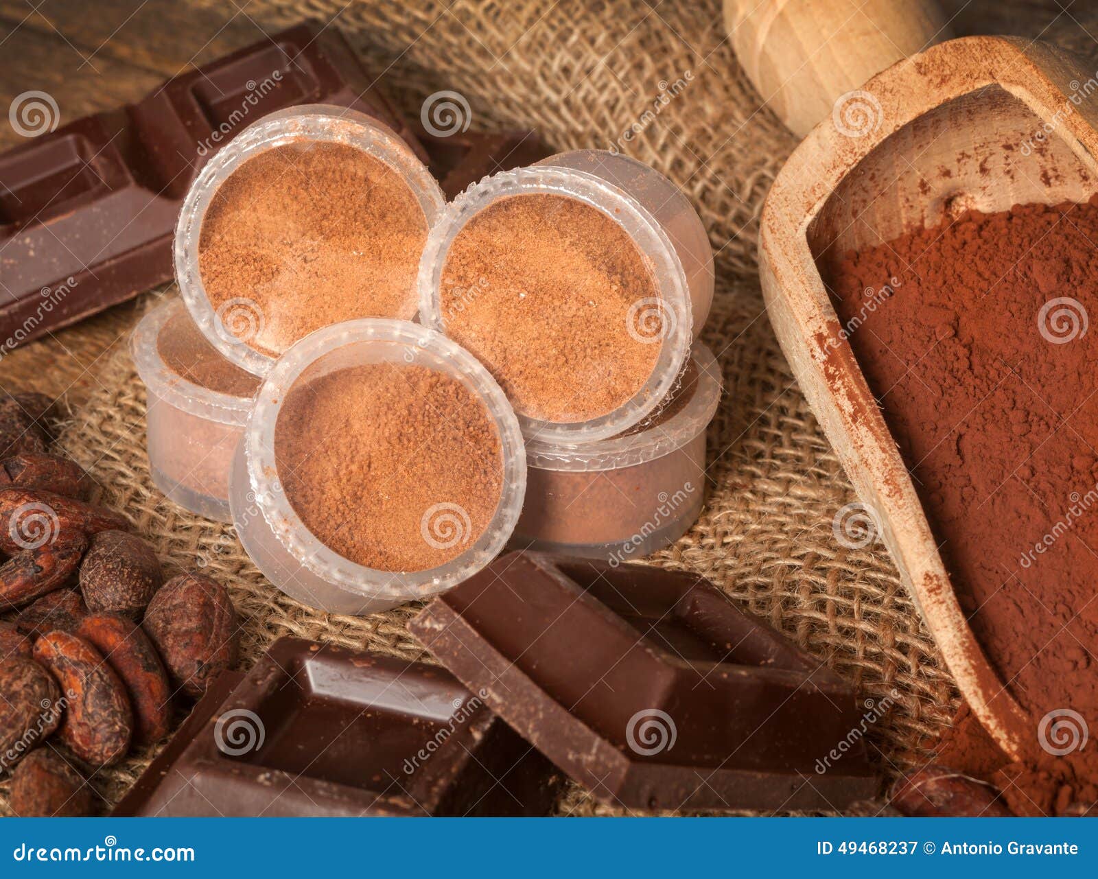 Capsules of chocolate stock image. Image of spoon, milk - 49468237