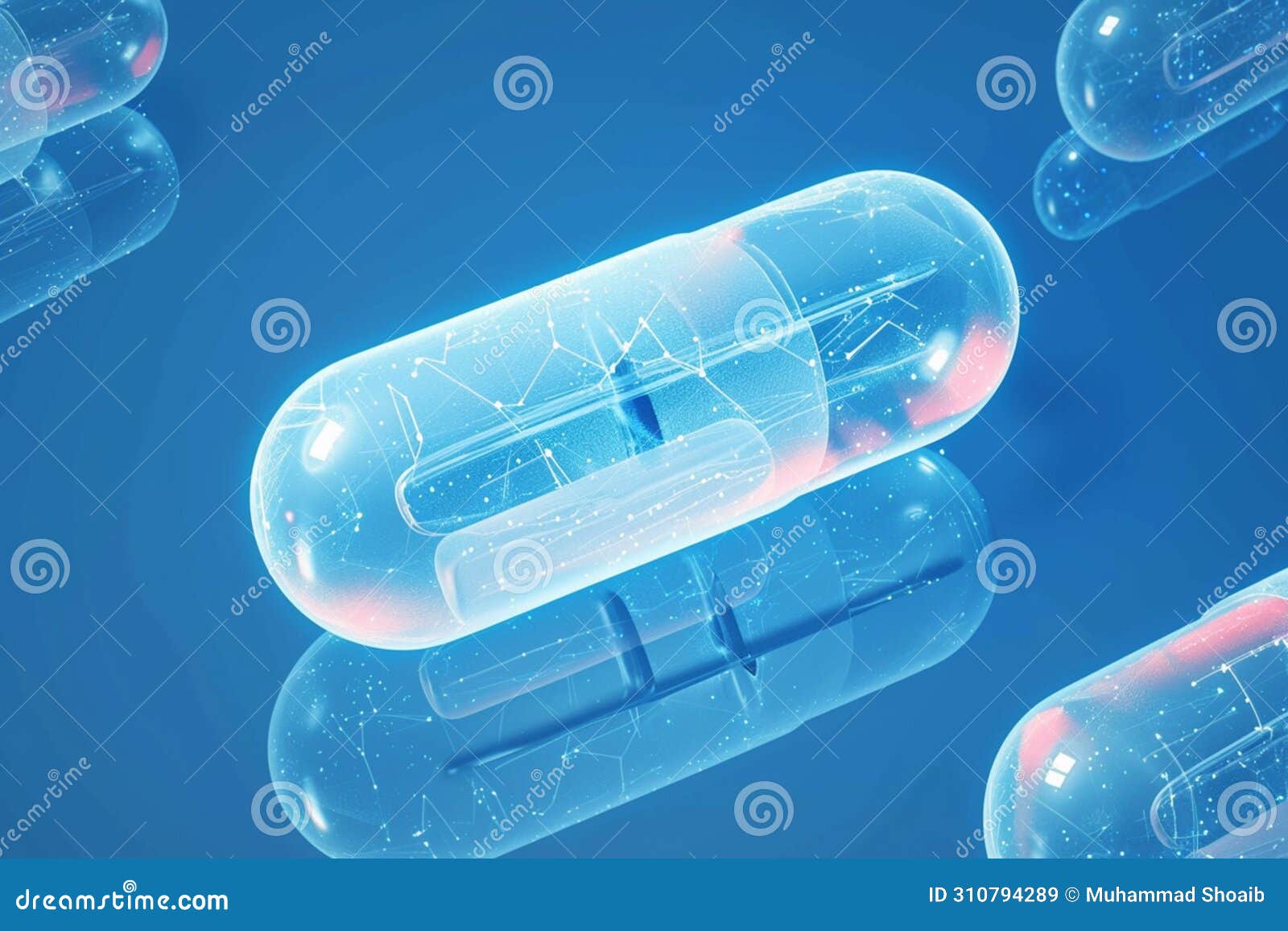 Capsules Exhibit Advanced Blue Tech Design Elements, Rendered Three ...