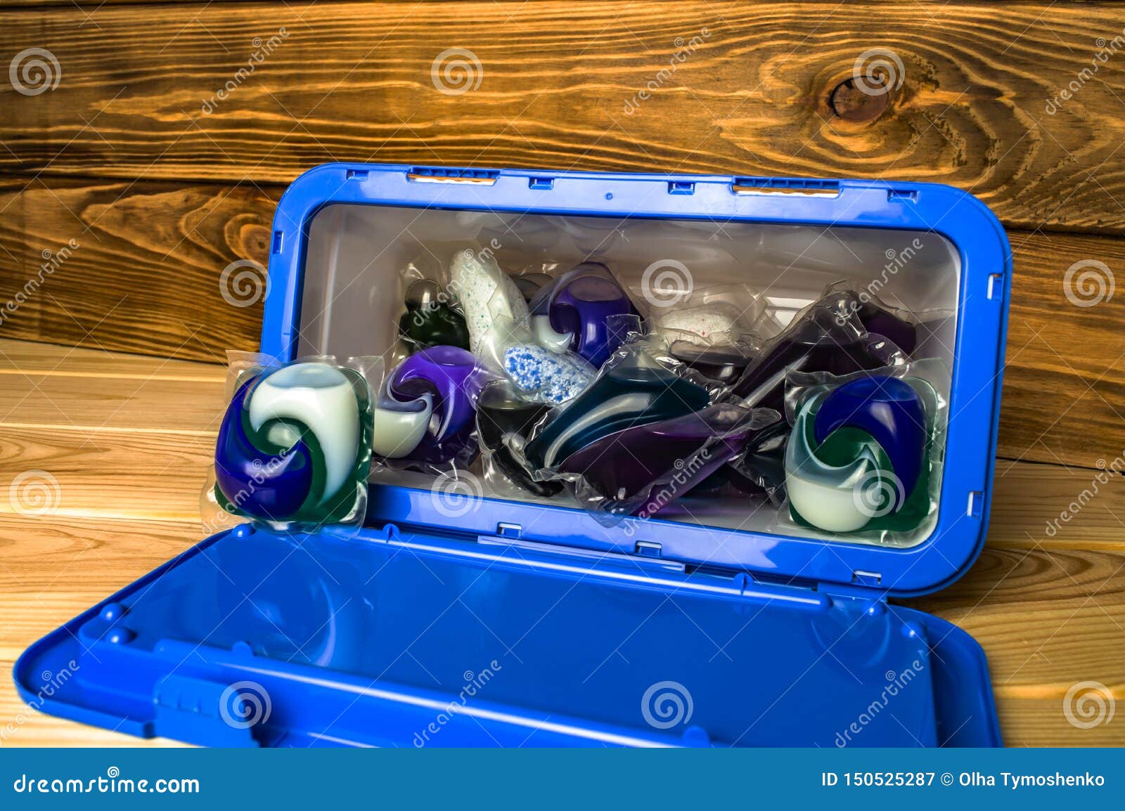Capsules with Gel for Washing in a Plastic Container Stock Image ...