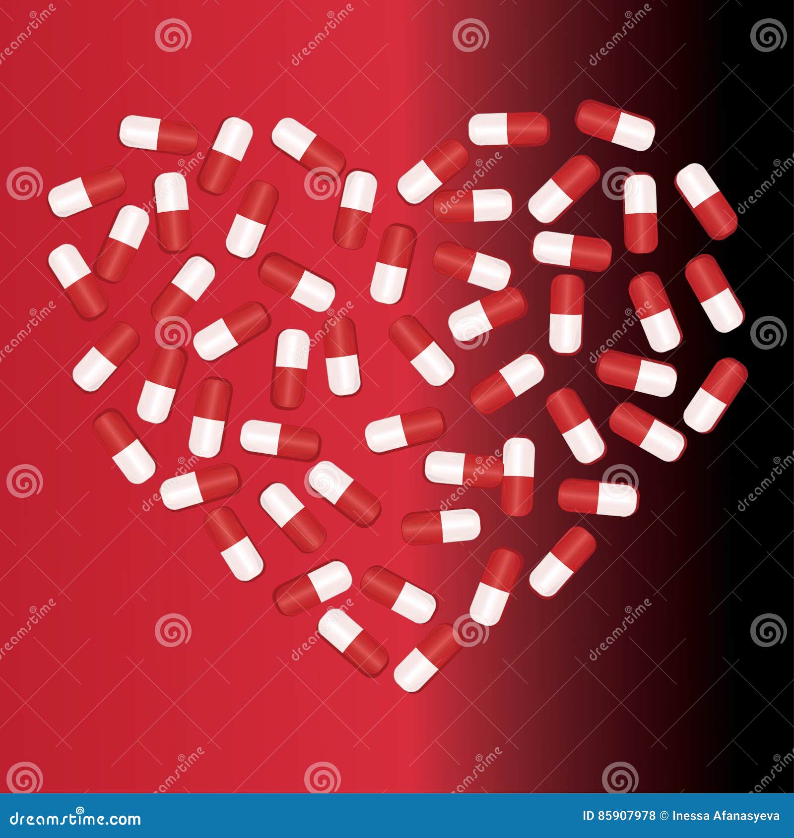 The Capsules Lying in the Form of Heart Stock Vector - Illustration of ...
