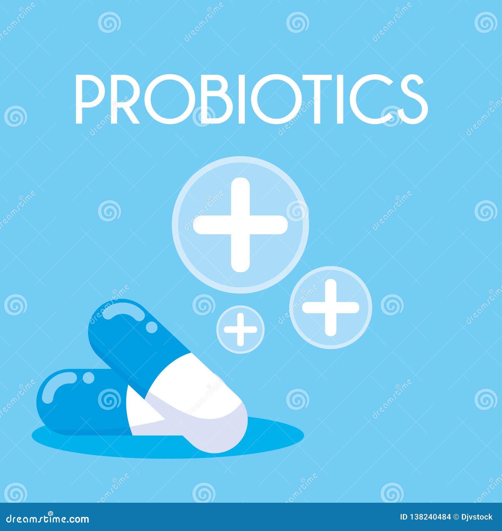 Probiotics In Capsules Vector Illustration On A White Background Stock ...