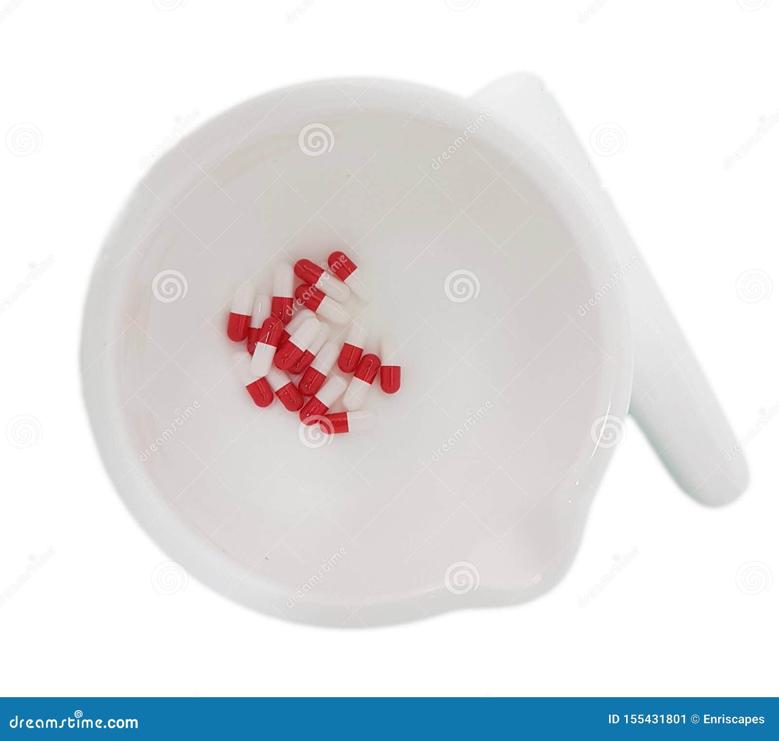Capsules and Mortar Isolate Stock Image - Image of vitamin, medication ...