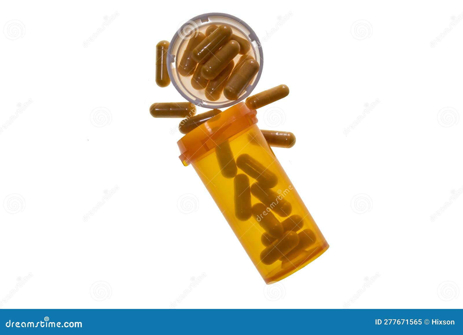Capsules in Pill Bottle with Safety Lid Stock Image - Image of ...