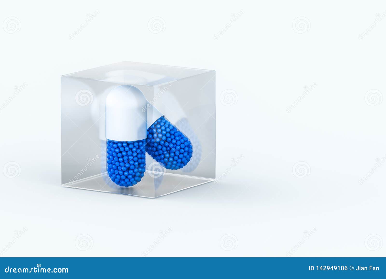 Capsules with Spheres, 3d Rendering Stock Illustration - Illustration ...