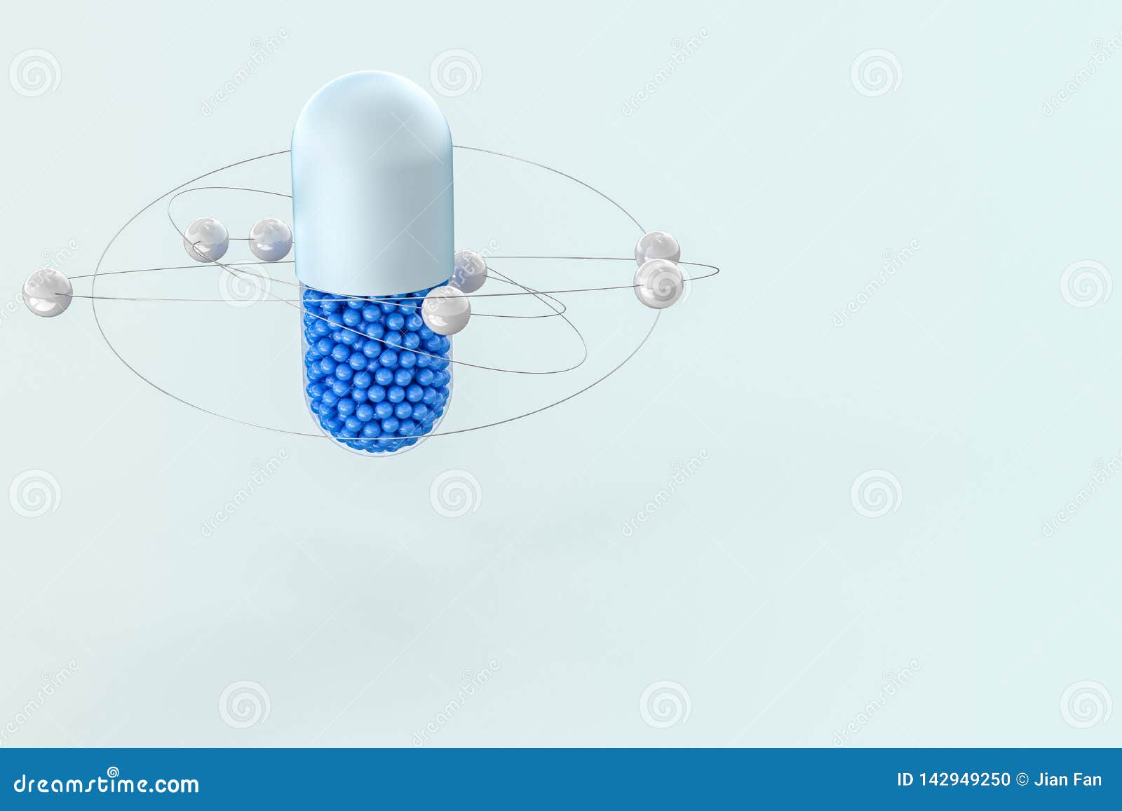 Capsules with Spheres, 3d Rendering Stock Illustration - Illustration ...