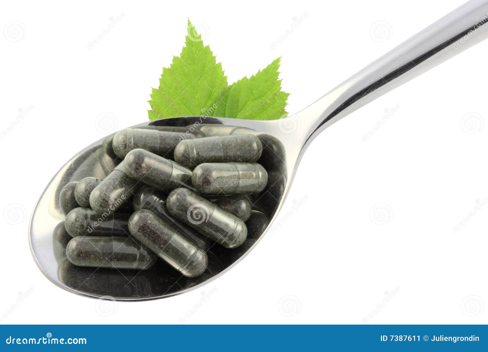 Capsules in a spoon stock image. Image of dosage, healthcare - 7387611
