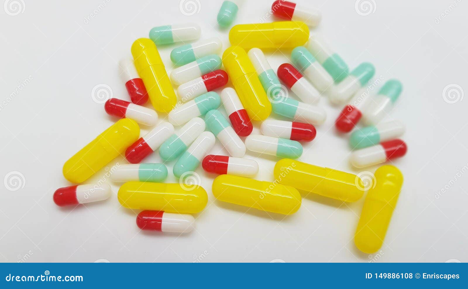 Capsules of Different Sizes and Colors Stock Photo - Image of healthy ...
