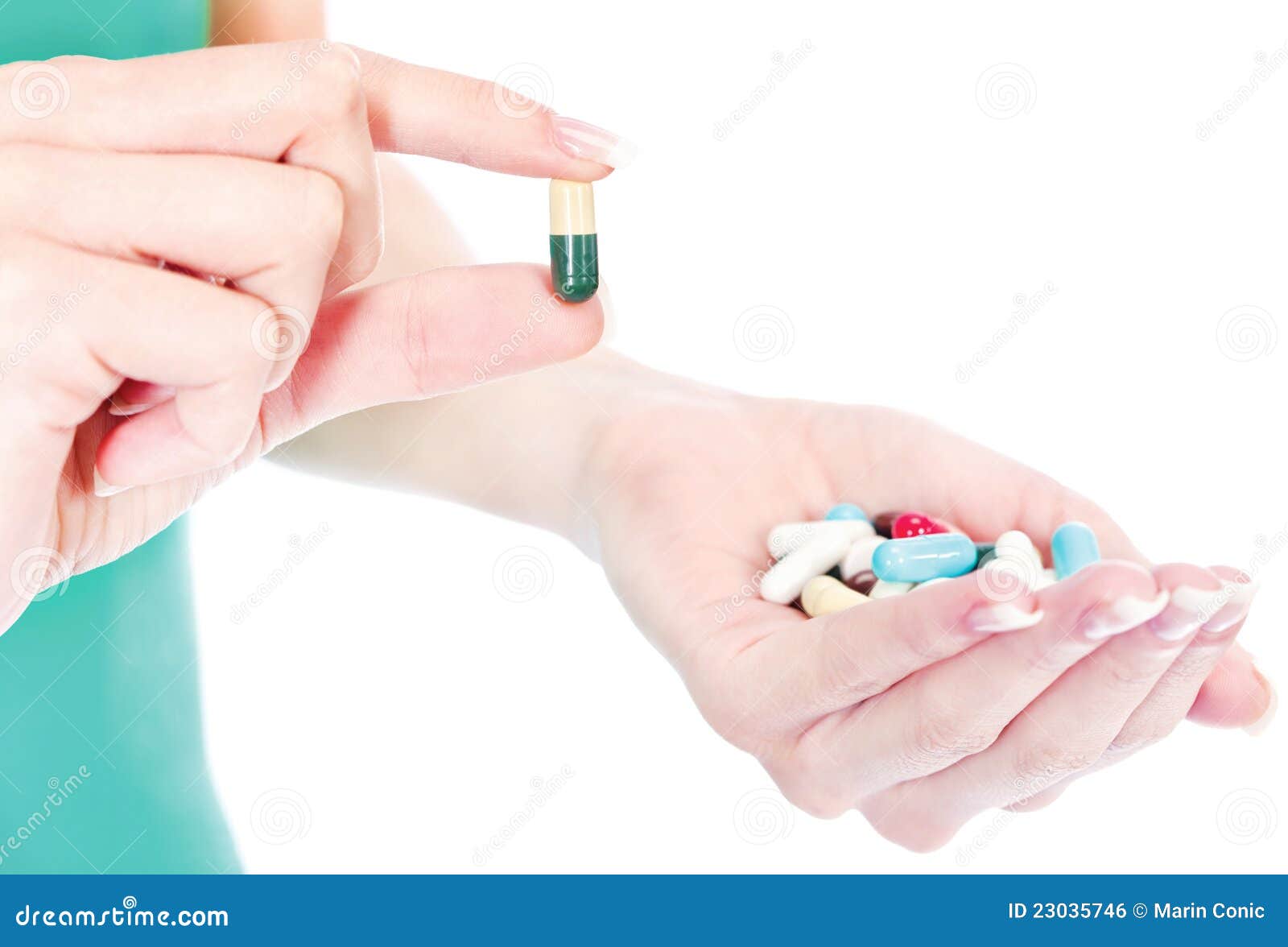 Capsules in woman s hand stock photo. Image of care, white - 23035746