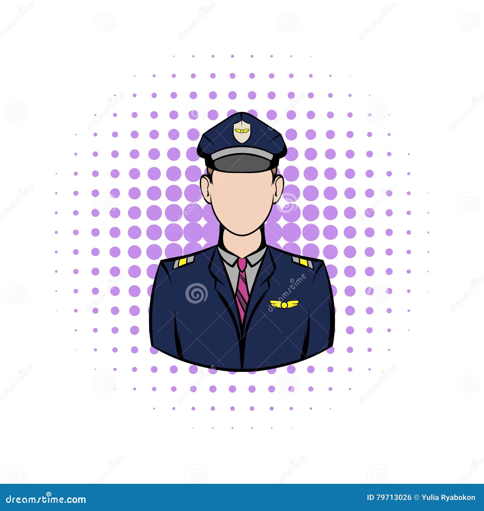 Captain of the Aircraft Comics Icon Stock Vector - Illustration of ...