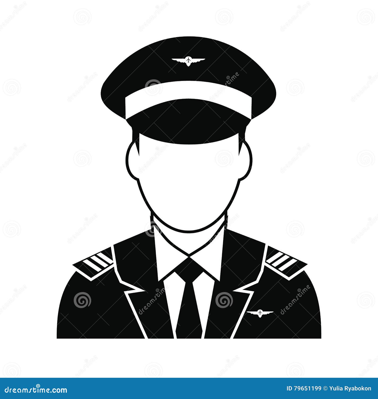 Captain of the Aircraft Icon Stock Vector - Illustration of instructor ...