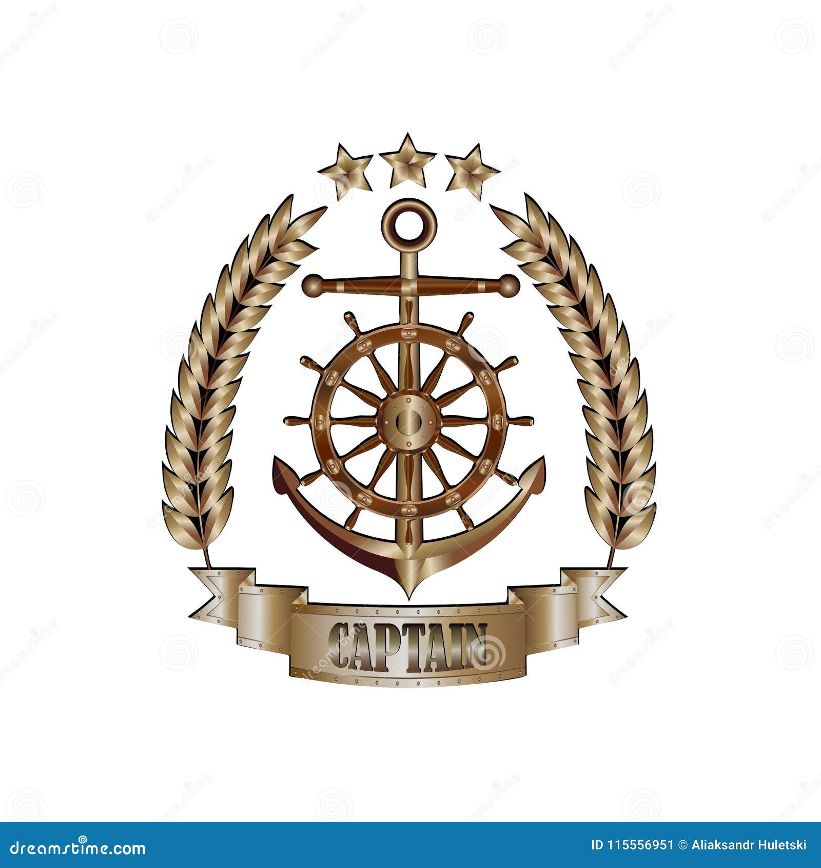 Captain_badge vektor abbildung. Illustration von kapitän - 115556951