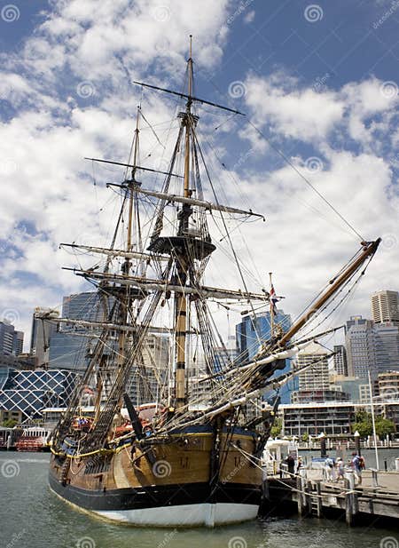 Captain Cook s Ship stock image. Image of harbour, james - 10736089