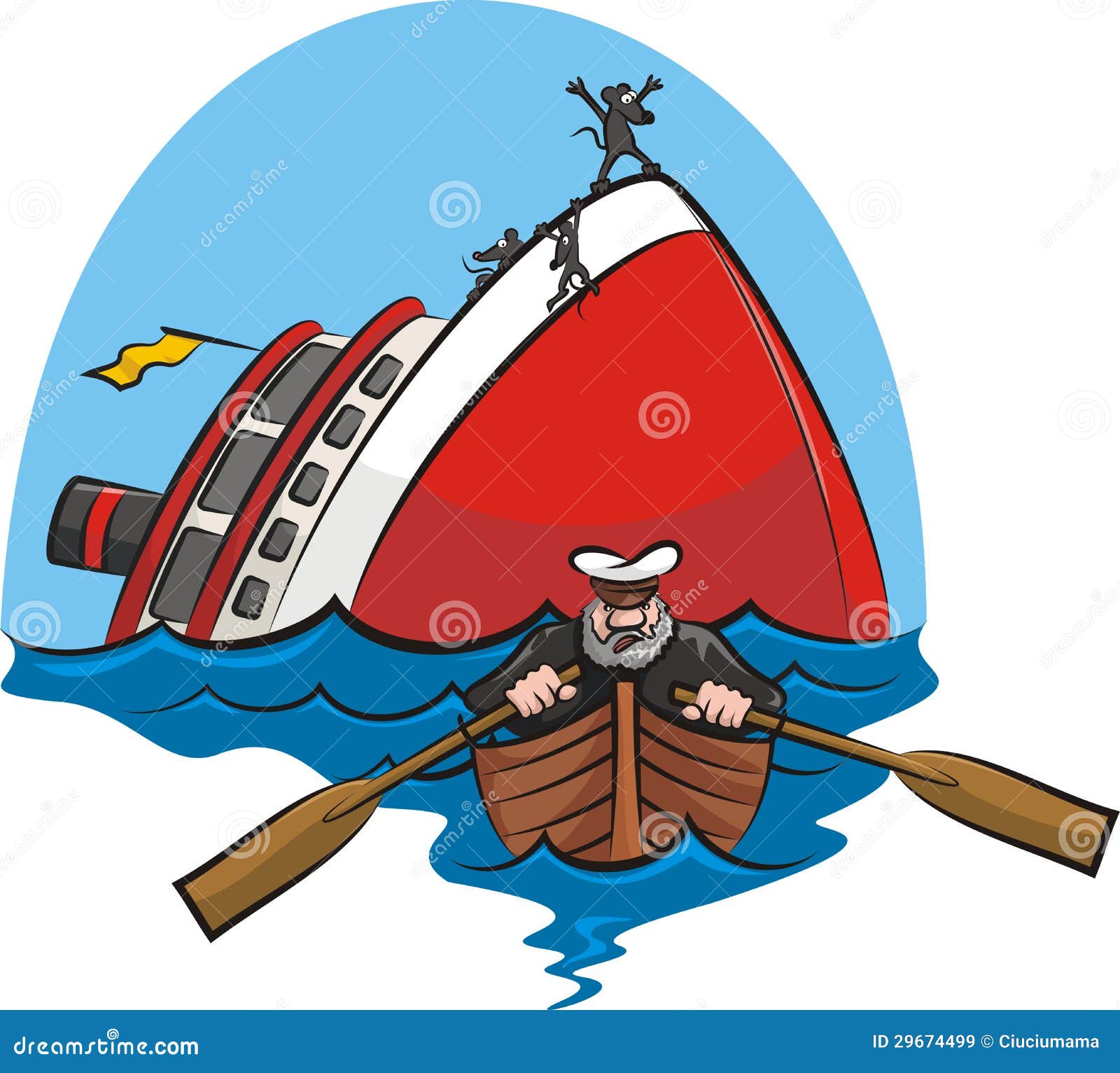 Captain coward stock vector. Illustration of rescue, vessel - 29674499