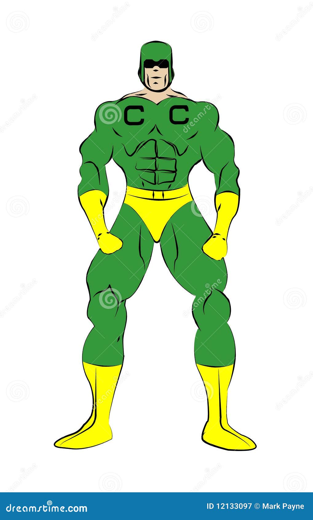 Generic Male Superhero Purple And Yellow Costume Royalty-Free Stock ...