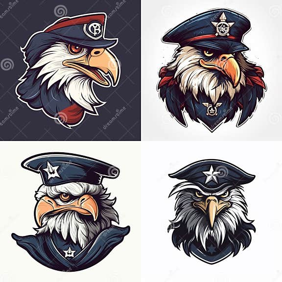 Captain eagle mascot logo stock illustration. Illustration of label ...