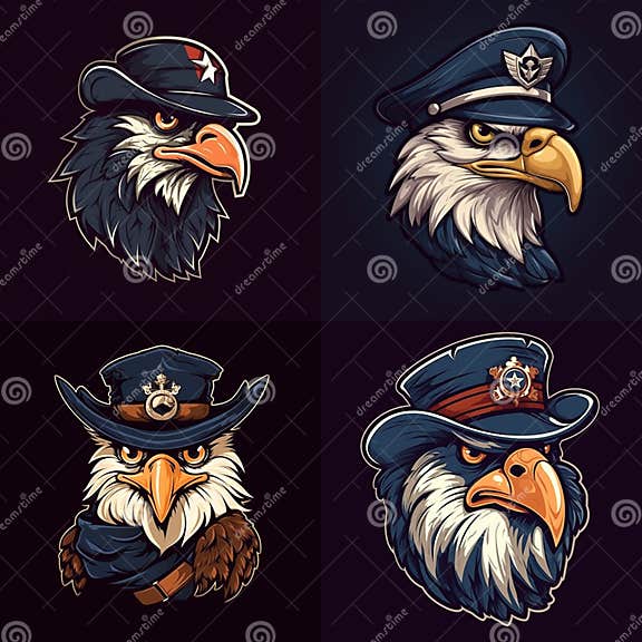 Captain eagle mascot logo stock illustration. Illustration of predator ...