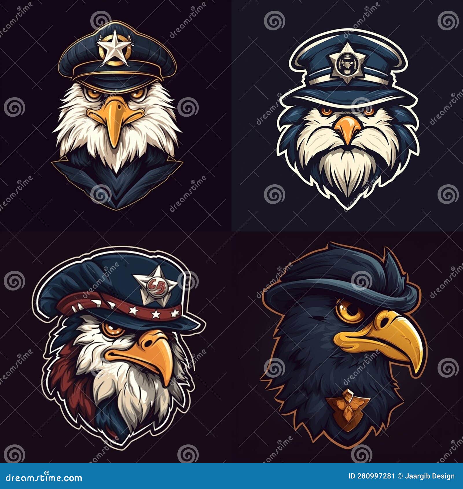 Captain eagle mascot logo stock illustration. Illustration of falcon ...