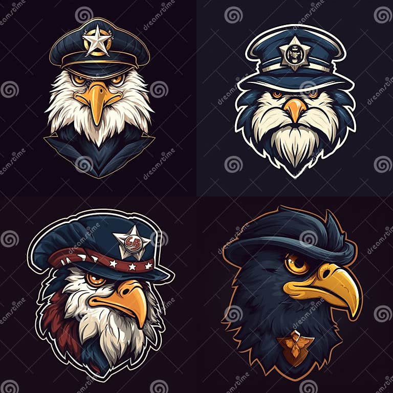 Captain eagle mascot logo stock illustration. Illustration of falcon ...